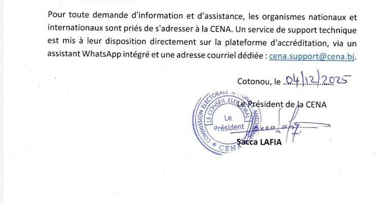 Bénin : la CENA digitalise les observations des élections des OSC avec (…) - L'investigateur